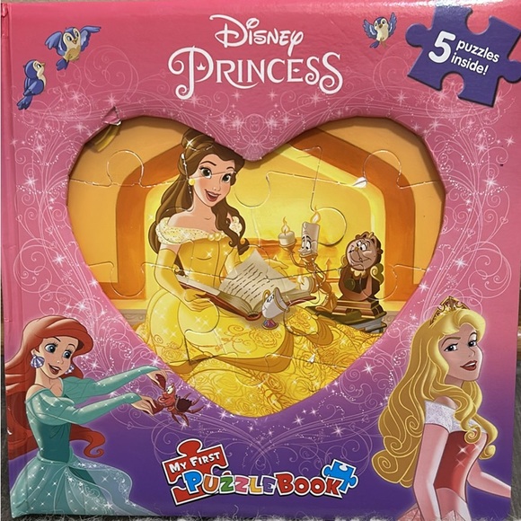 Disney | Toys | Disney Princess Puzzle Book Pink And Yellow | Poshmark